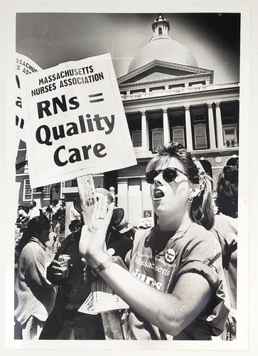 1993 Boston MA Nurse Protest MNA RN Capitol Steps Sign Vintage Press ...