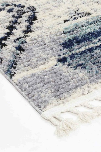 Agdal Grey Blue Moroccan Berber Style Tribal Modern Rug Runner 80x300cm ...