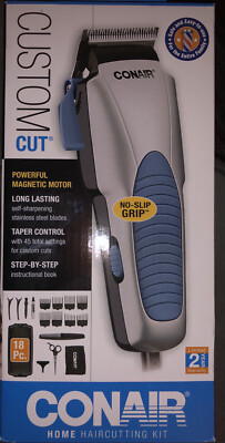 Conair 18pc Custom Cut Haircutting Kit Clippers Hair Trimmer No Slip ...