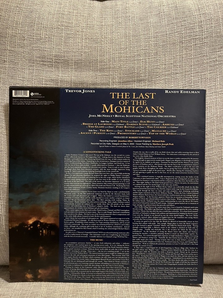 The Last of the Mohicans Soundtrack Hawkeye Tan Colored Vinyl Varese ...