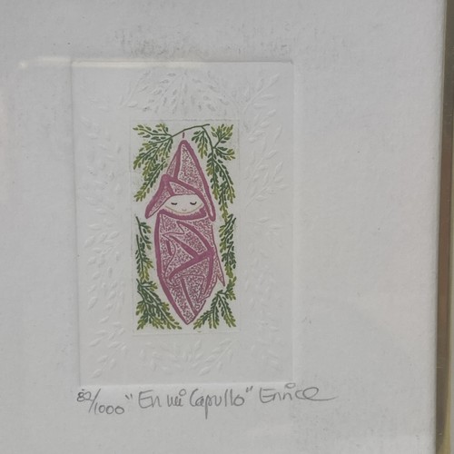 Embossed Etched Print Enrica Ruiz “En Mi Capullo” IN MY COCOON- Signed ...