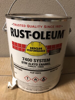 Rust-Oleum 7400 System DTM Alkyo enamel 3.78L Flat White | eBay