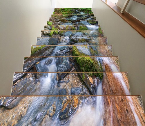 3D Flowing Water O3032 Stair Risers Decoration Photo Mural Decal ...