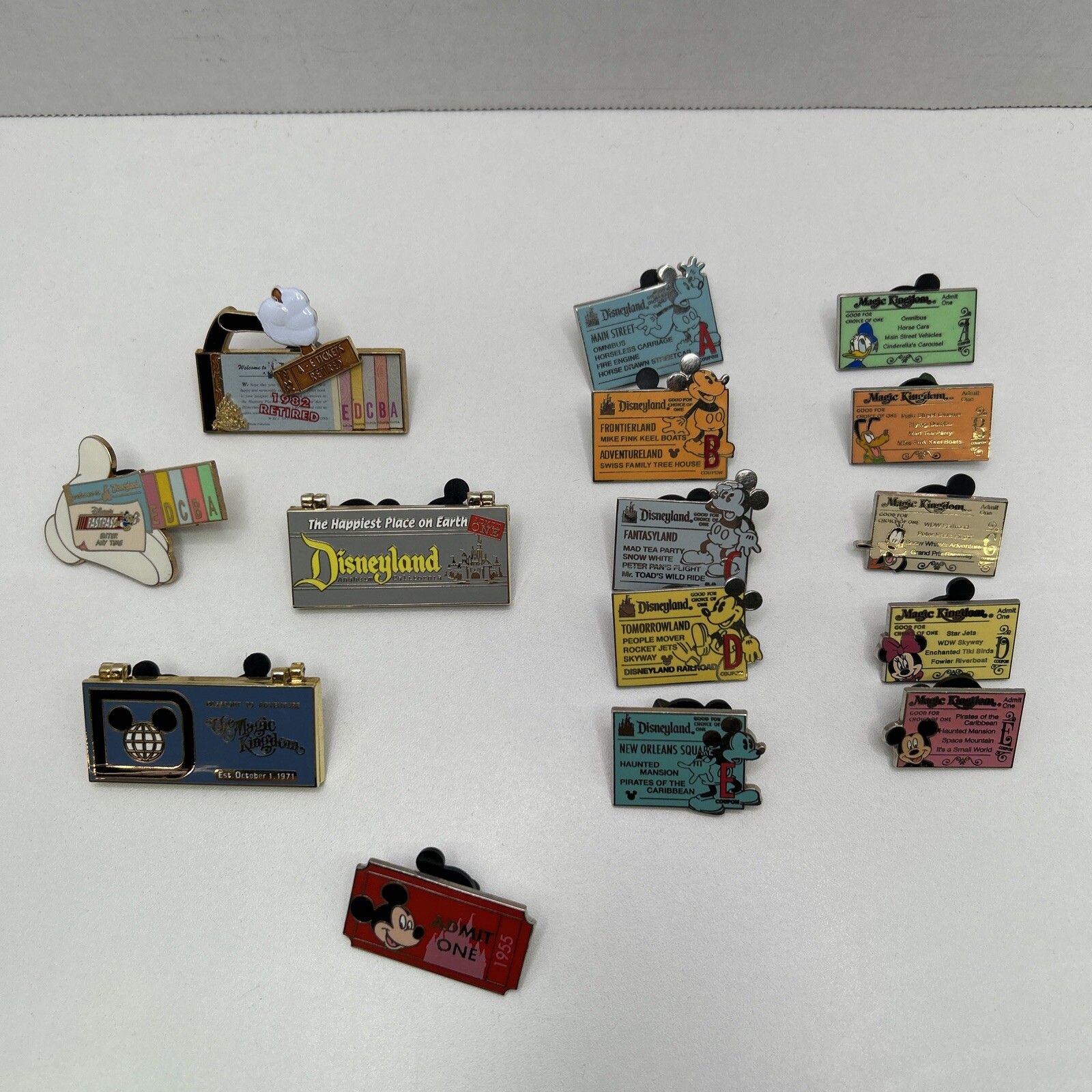 Disney Disneyland Disney World Ticket Pin Lot Of 15 Pins SEE PHOTOS | eBay