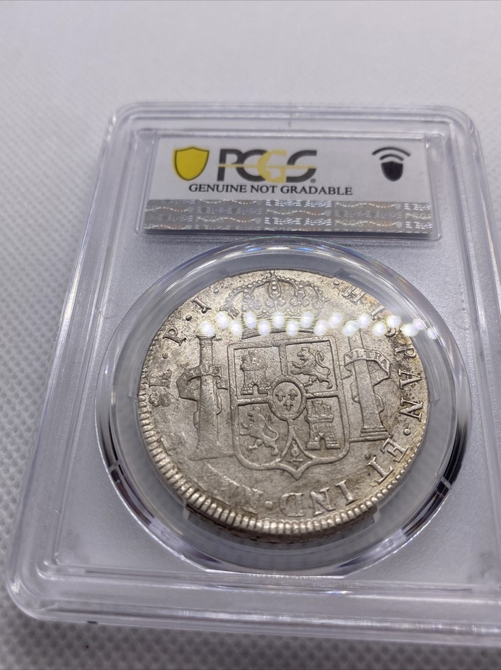 1808 PTS PJ Bolivia 8 Reals Carolus IIII PCGS AU DETAILS Silver Coin ...