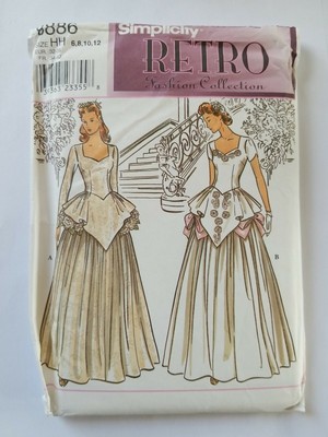 Simplicity 8886 Retro Bridal Wedding Dress SZ 6, 8, 10, 12 UNCUT ...