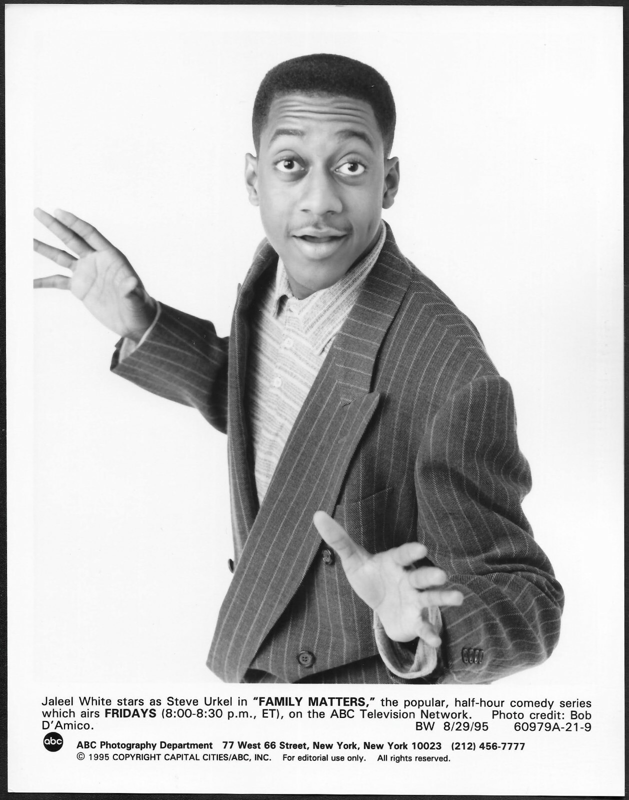 Family Matters Jaleel White Original 1990s TV Series Promo Photo Comedy ...