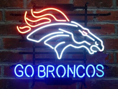 Denver Broncos Go Broncos 24"x20" Neon Sign Lamp Light Hanging ...
