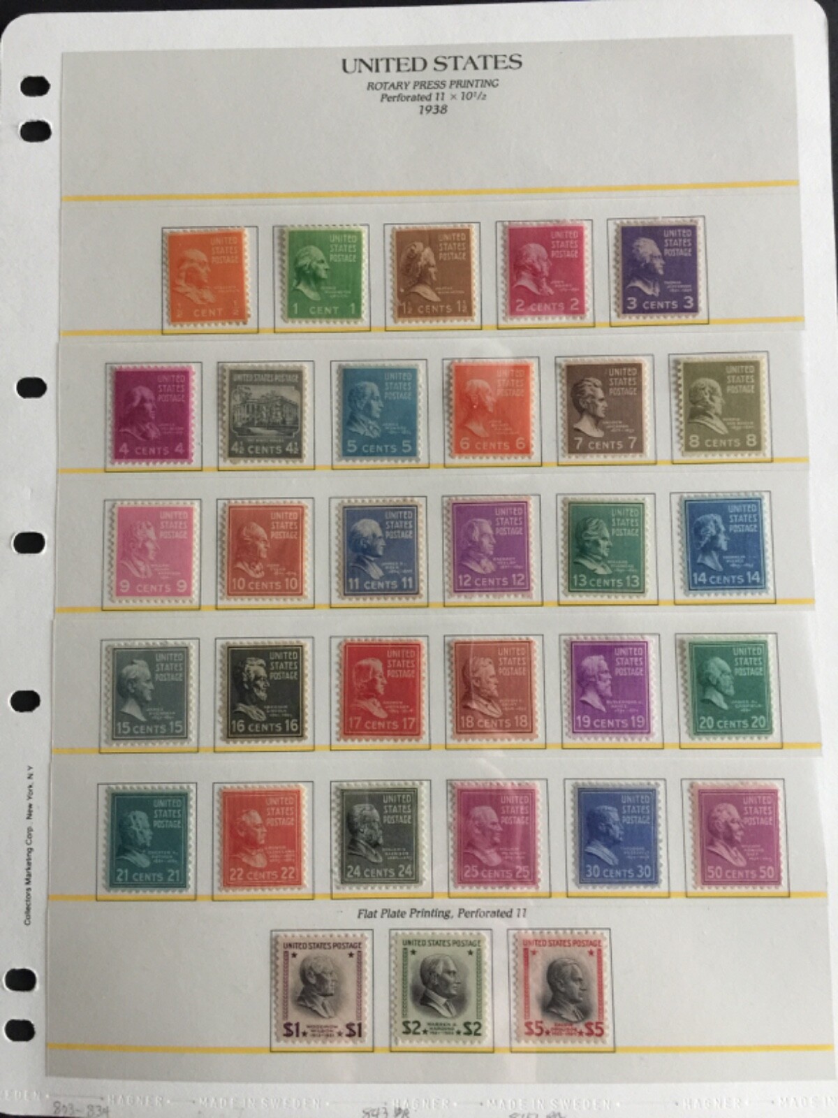 US STAMPS SC# 803-834 1/2c-$5.00 Prexie Reg. Issue Set MINT OG NH( $5. ...