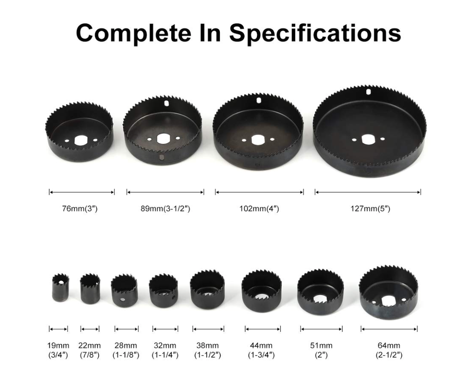 Hole Saw Kit, CUTTEX TOOLS, Hole Saw Drill Bit Set, For Wood, PVC ...