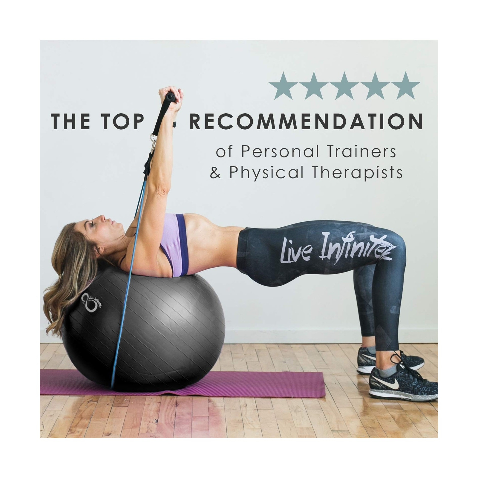 Live Infinitely Exercise Ball (55cm-95cm) Extra Thick Professional ...