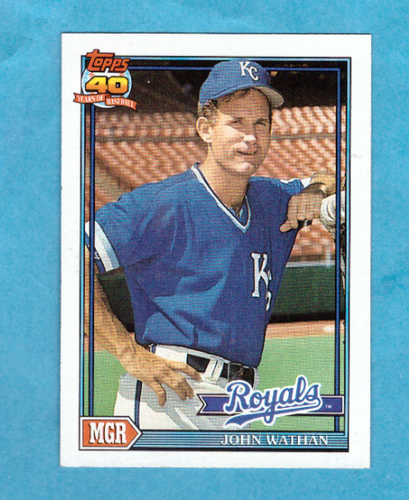 1991 Topps Baseball Card #291 John Walthan Royals Manager | eBay