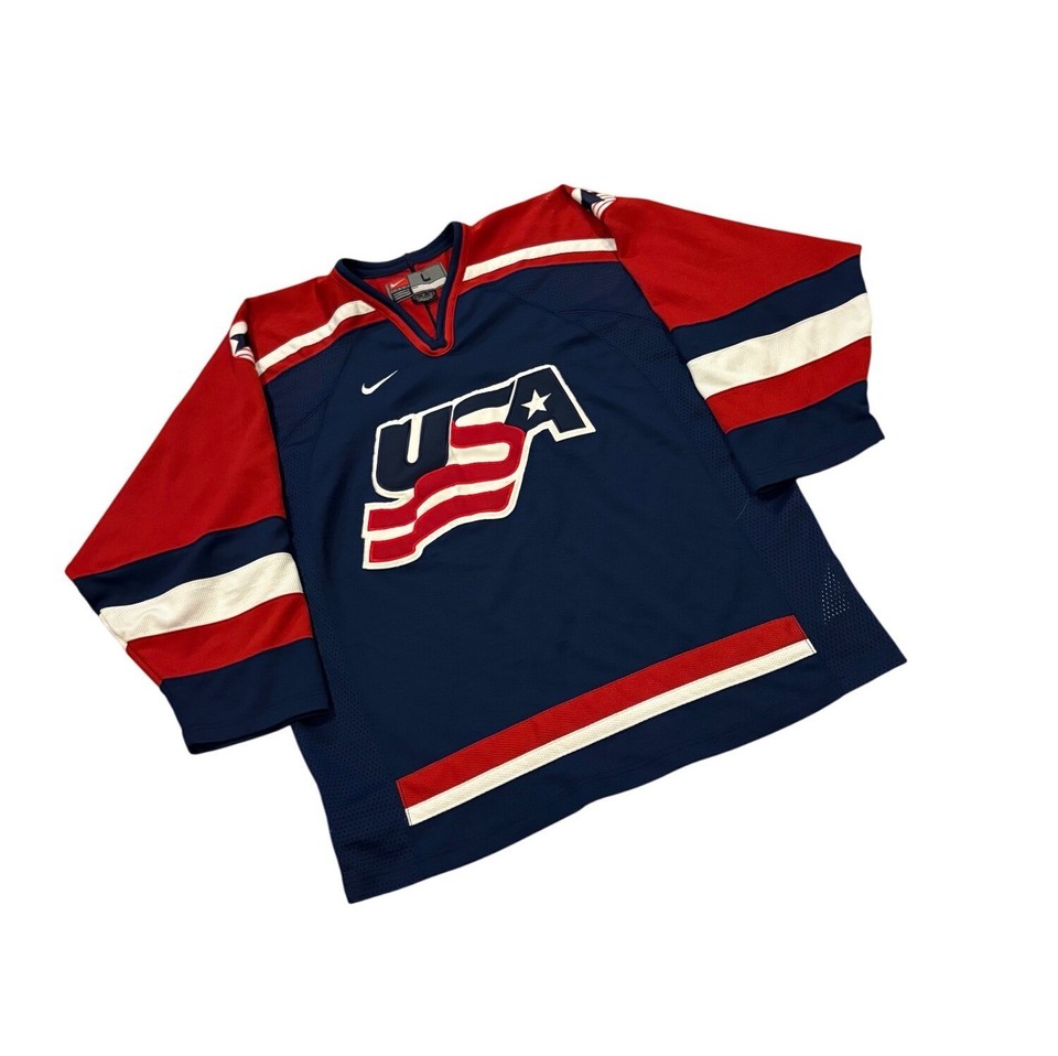 Nike Team USA 2002 Salt Lake City Olympics Blue Stitched Hockey Jersey ...