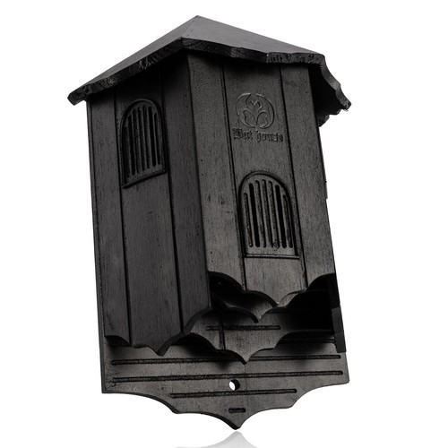 VIREESR Wooden Castle Bat Houses for Outside Box Outdoors - Black | eBay UK