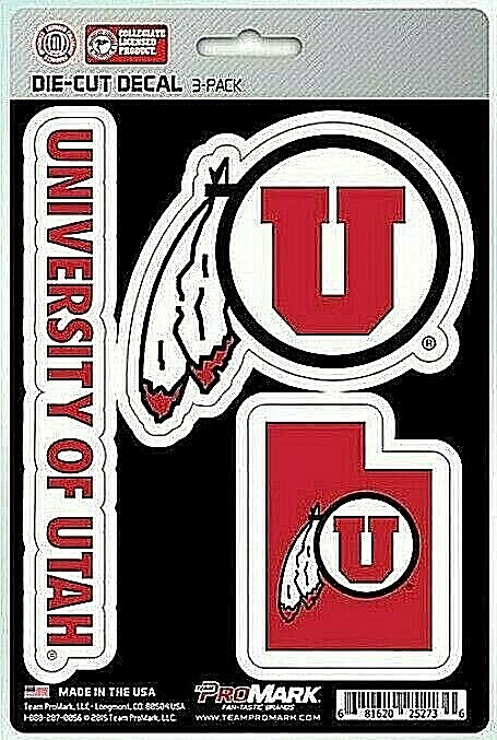 Utah Utes NCAA Team Decals / Sticker Set / 3 Pack *Free Shipping | eBay