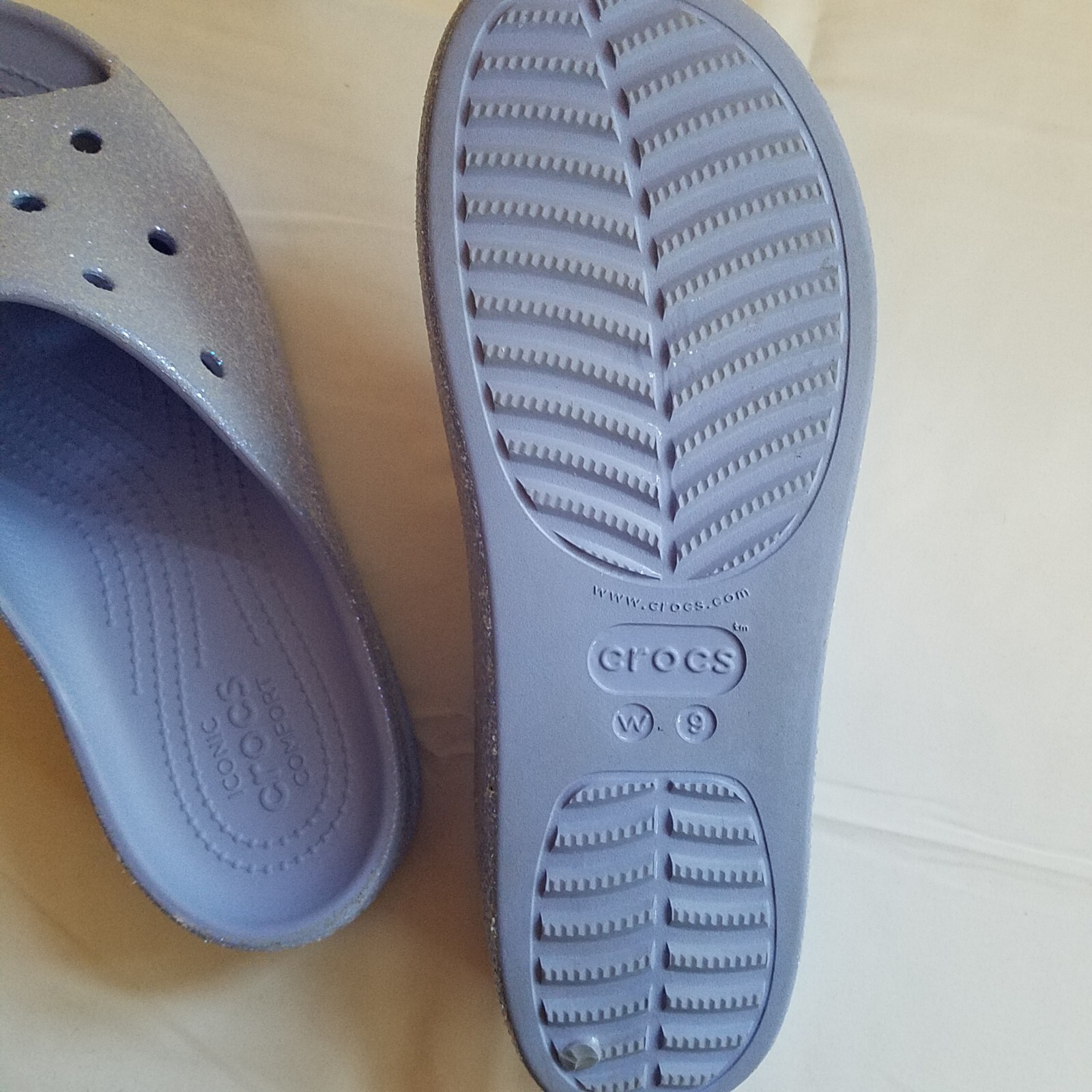 Crocs Classic Platform Glitter Moon Jelly Purple Slid… - Gem