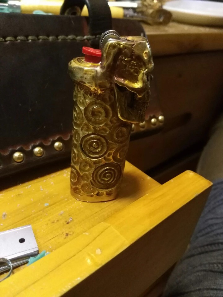 Pure Brass Lighter Case Cover Fits BIC J3 Lighter Retro Lighter Case ...