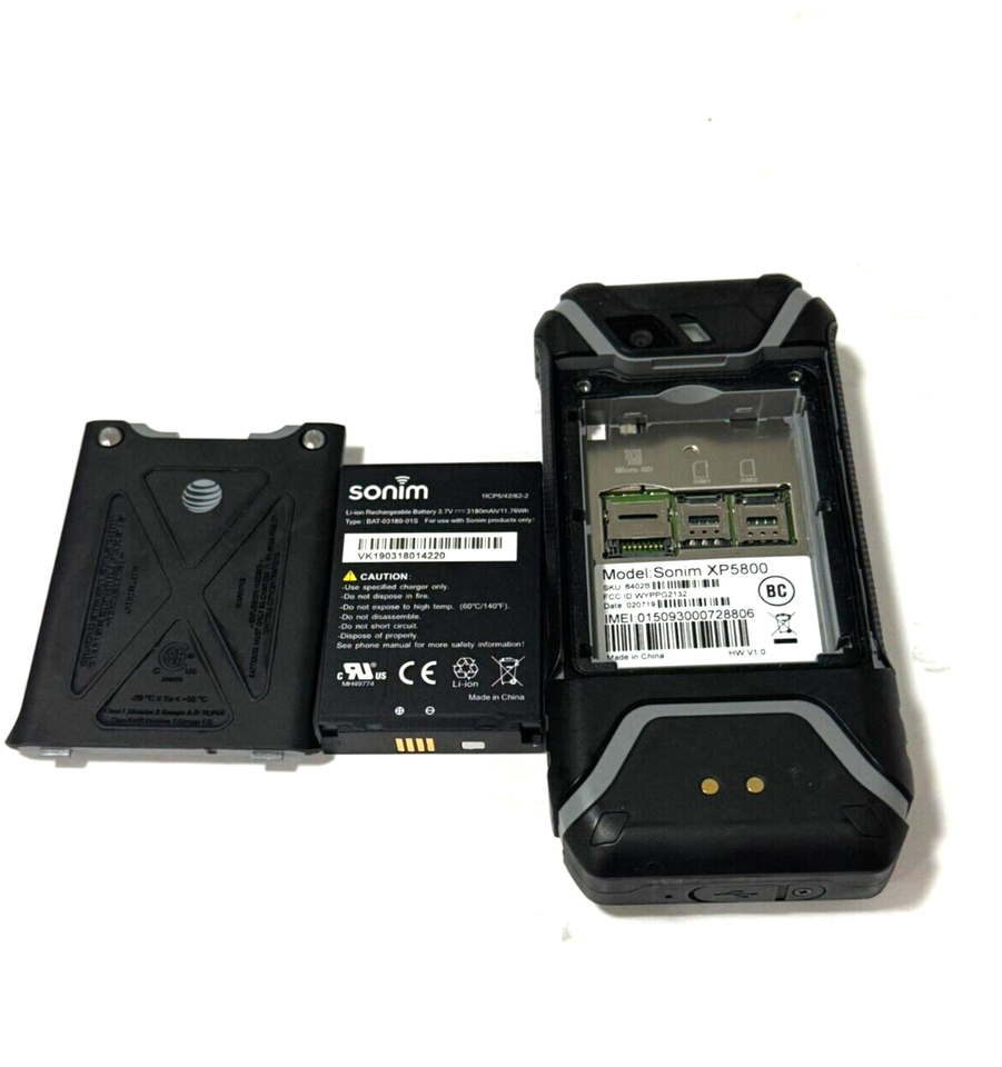 SONIM XP5 XP5800 GSM 16GB RUGGED PTT Wi-Fi 4G LTE BLACK AT&T | eBay