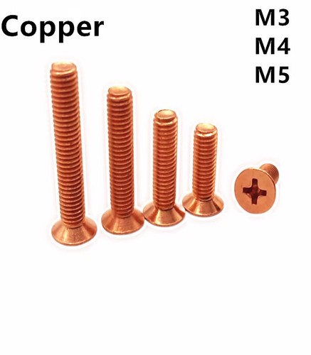 M3 M4 M5 M6 Pure Copper Phillips Countersunk Flat Head Screws | eBay