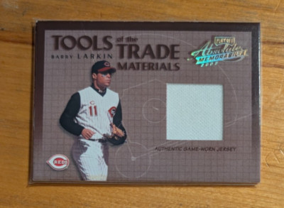 2002 Absolute Mem Tools of the Trade Materials #TT10 Barry Larkin Jsy ...