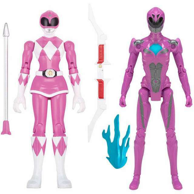 BANDAI MIGHTY MORPHIN POWER RANGERS THEN AND NOW PINK RANGER FIGURE ...