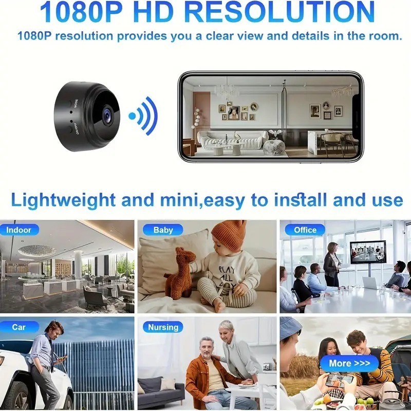 NEW Mini Wireless 1080P Camera Wifi IP Home Security HD Night Vision ...