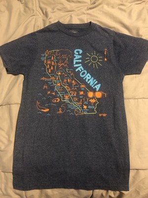 Vintage Urban Outfitters Maptote California Map T-Shirt - Small | eBay
