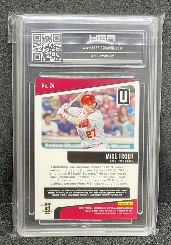 Mike Trout HGA Custom Label 2020 Panini Chronicles Holo Graded HGA 9 ...