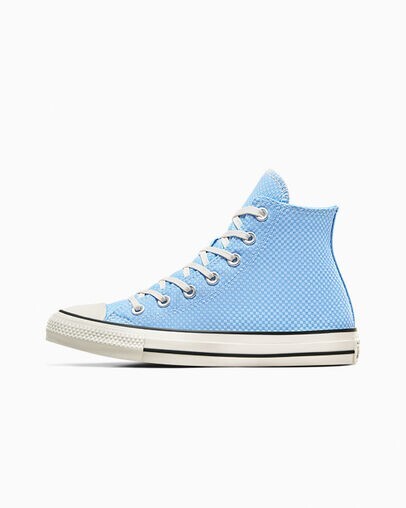 Chuck Taylor All Star Checkered High Top Shoe Women's Size 8 Lt Blue ...