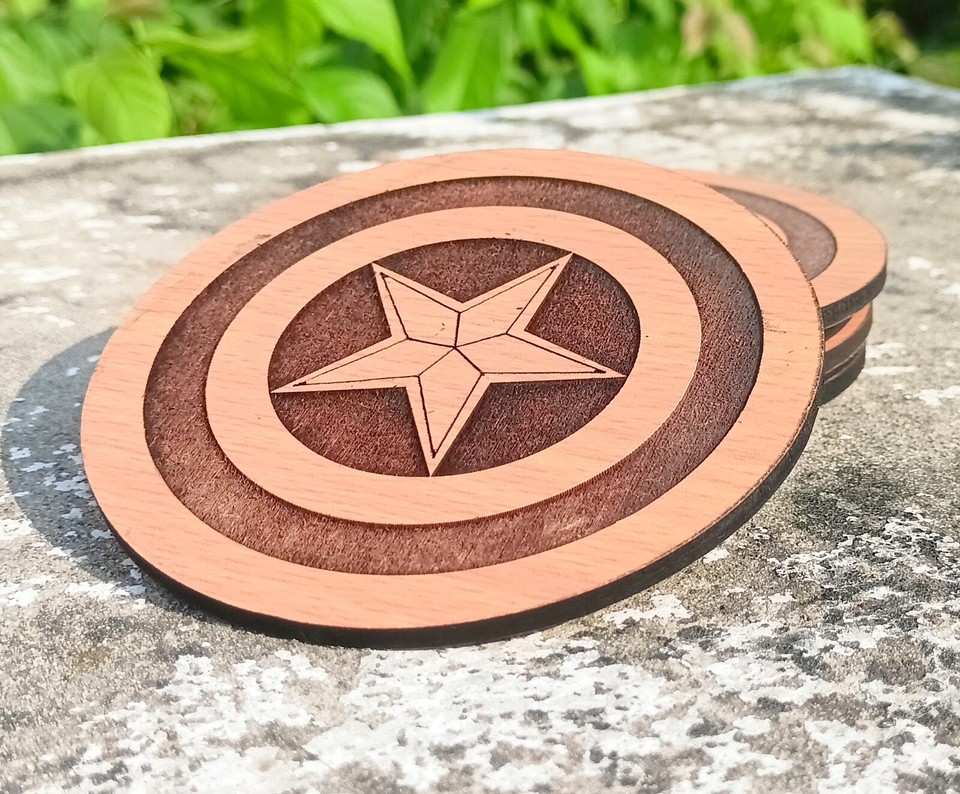 Captain America Shield Coaster Marvel Collectible MCU Fans Gift Car Tea ...