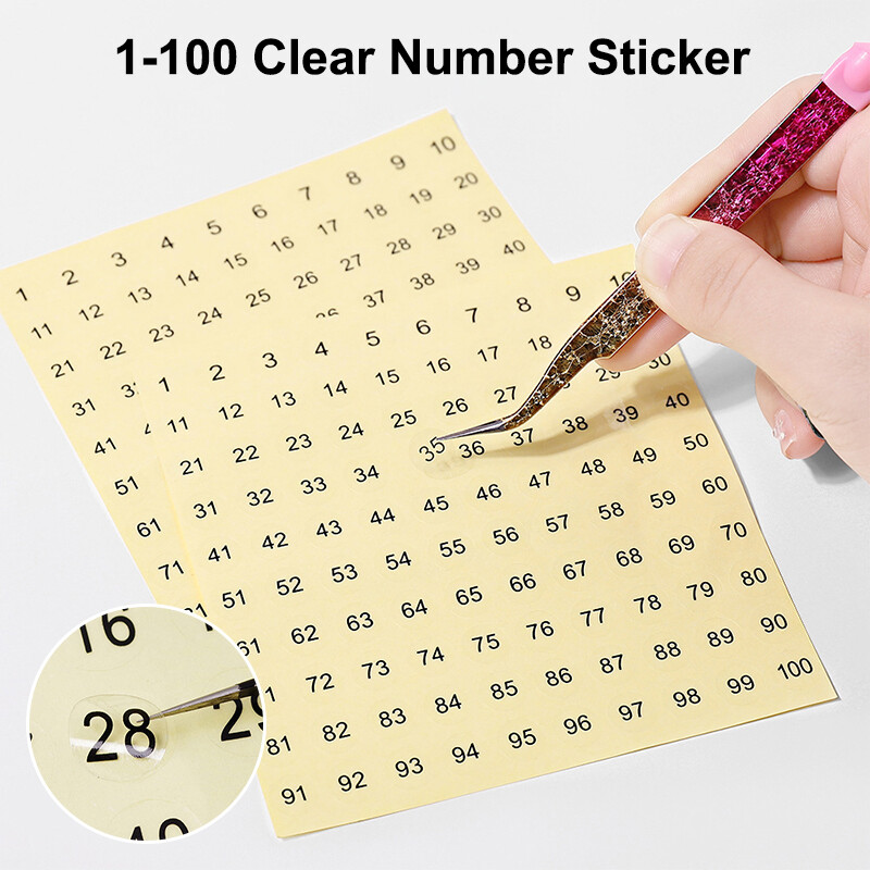 1-100 Consecutive Sequential Numbering Labels Number Stickers Manicure ...