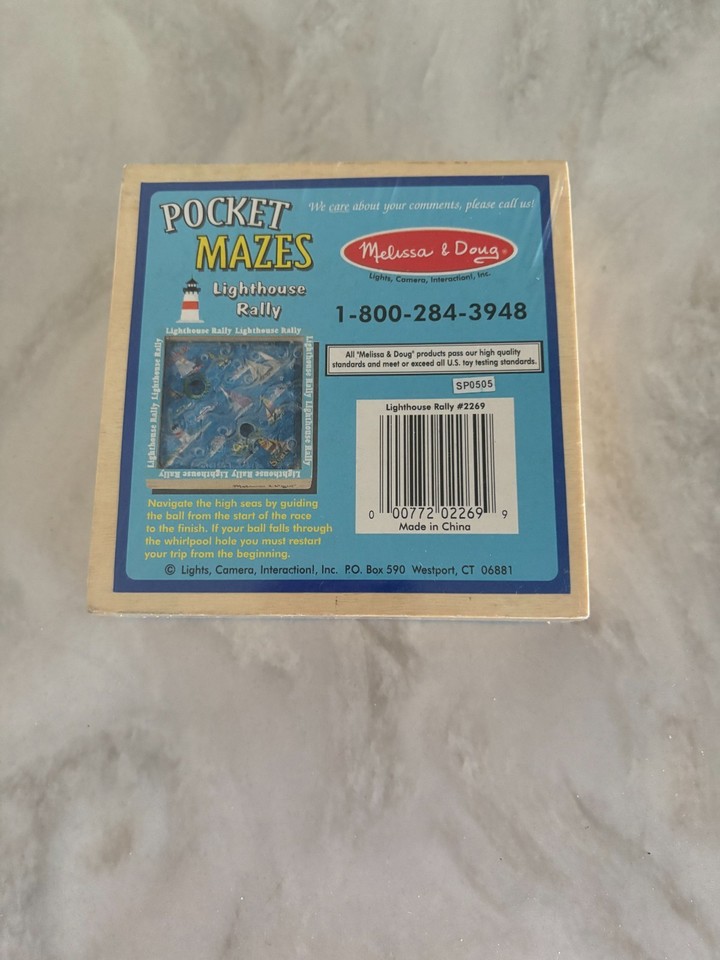Melissa & Doug Pocket Maze Lighthouse Rally Wooden Game - NEW - READ ...