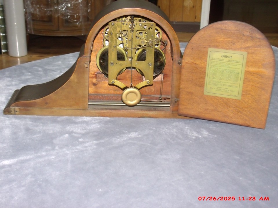 Antique Gilbert Clock Co. 1807 Tambour style mantle clock-ALL Original ...