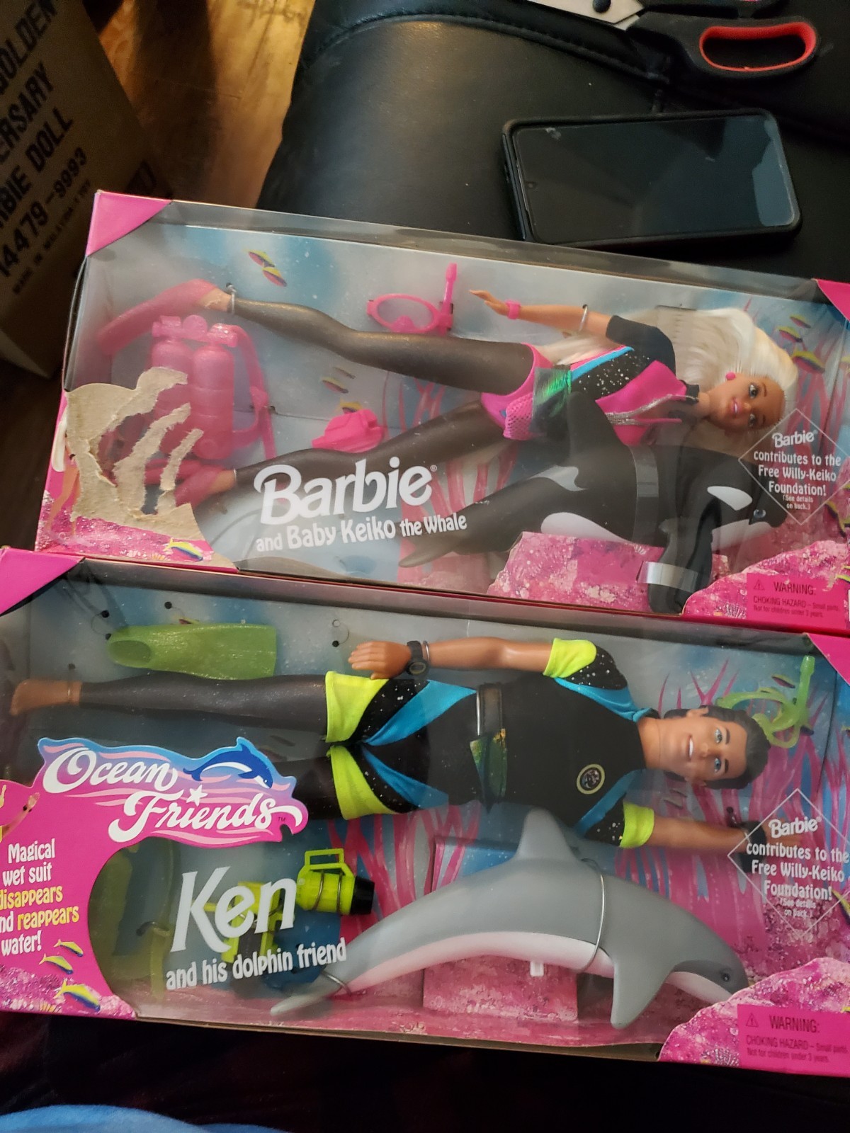 Mattel 1996 Ocean Friends Ken and His Dolphin Friend Barbie Doll, Plus ...