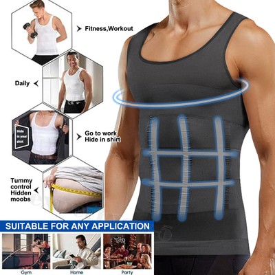 Mens Slim Shaper Body Vest Chest Belly Waist For Man Boobs Moobs ...