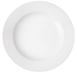 6 X Wide Rim 10" 25cm Plates, Pure White Dinner Plate, Crockery, Dinner ...