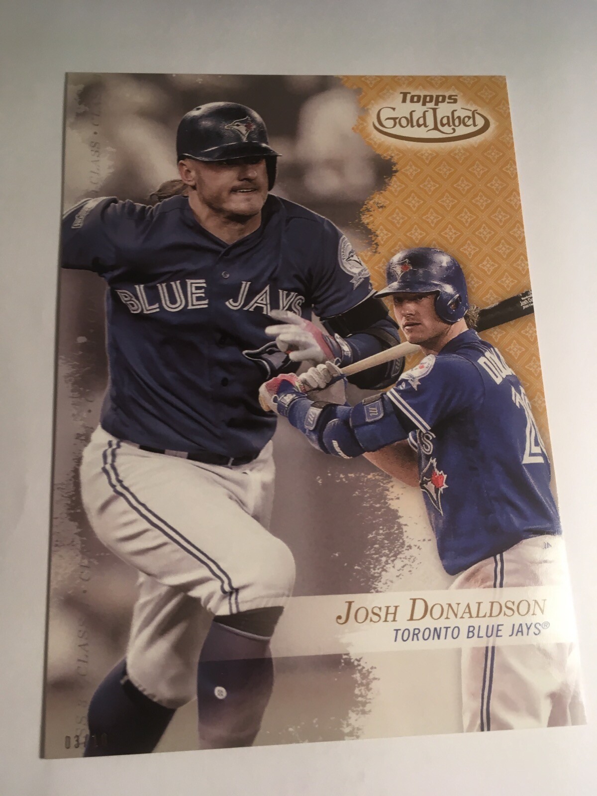 2017 Topps Gold Label 5x7 Josh Donaldson Blue Jays 70 #'d 03/10 Class 3 ...