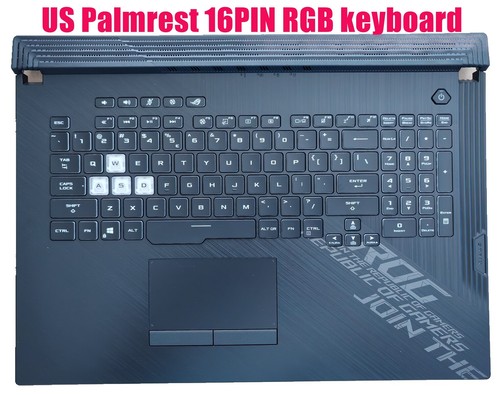 US Palmrest 16PIN RGB keyboard for Asus G712LWS 90NR03C1-R31US0 | eBay