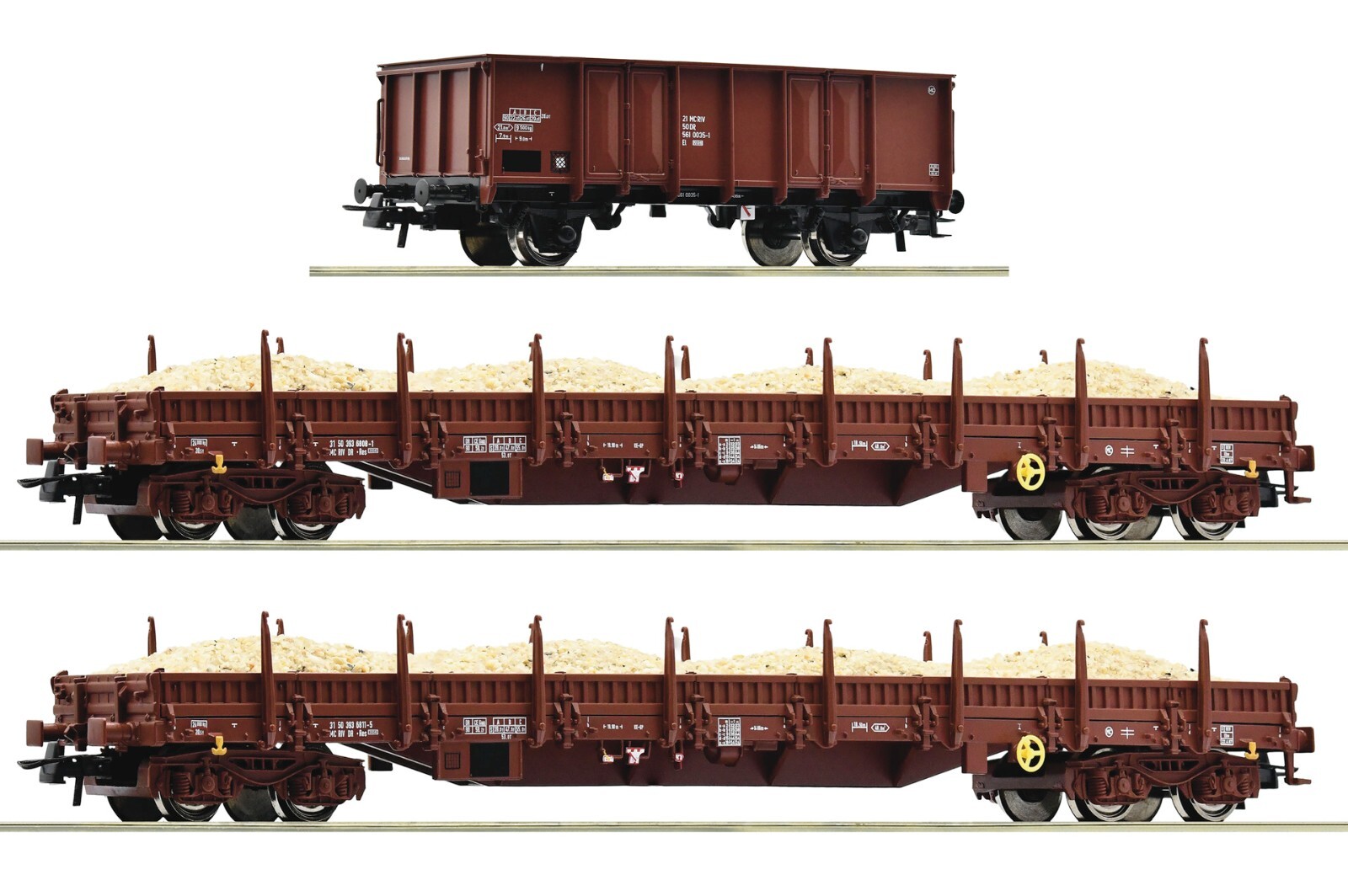 HO Scale Wagons - 77041 - 3 piece set (1): “Sand train”, DR | eBay