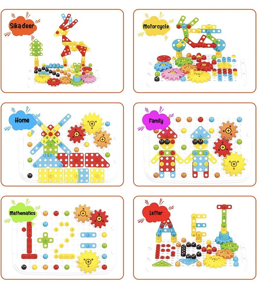 STEM Learning Toys 2D 3D Building Toy 66 Patterns Creative Electric DIY ...