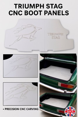 Triumph Stag Boot Panel With Engraved Stag Detail Made From Melamine ...