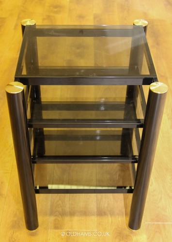 Vintage Hi-Fi Rack - 4 Shelf - Smoked Glass - 44CM Wide - 68.5CM High ...