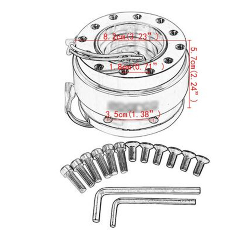 Black Car Steering Wheel Quick Release Hub Adapter Snap Off Boss Kit W ...