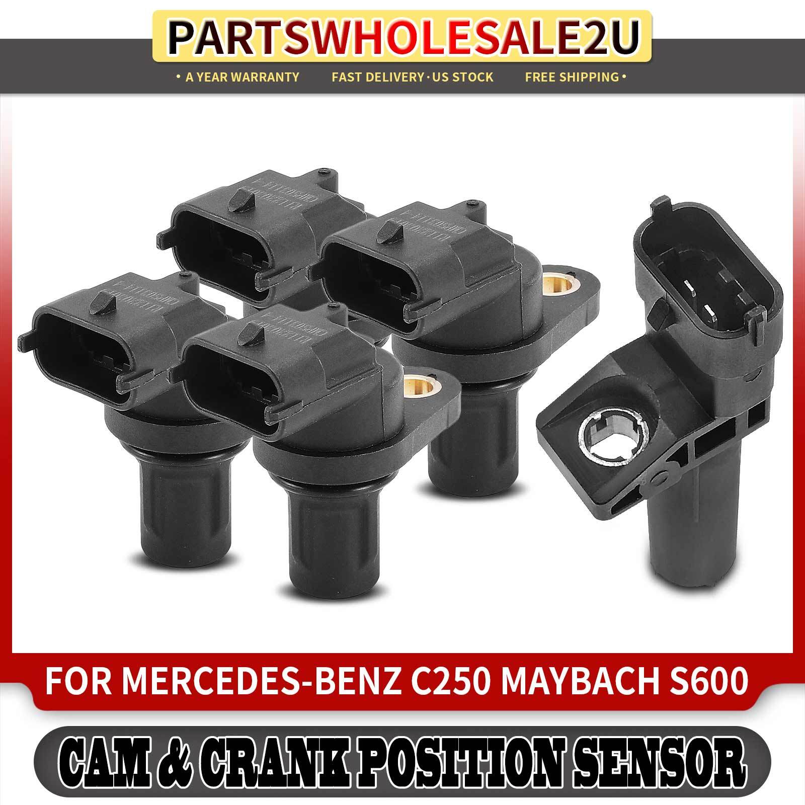 4x Camshaft & 1x Crankshaft Position Sensor for Mercedes-Benz C250 ...