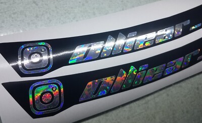 HELMET VISOR HOLOGRAPHIC STICKER STRIPS DECAL SPONSOR RACING CUSTOM ...