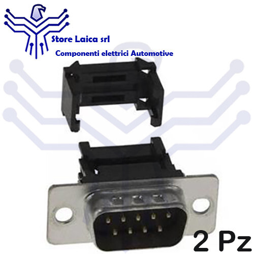 DB9 RS232 Male D-Sub 9 Insulating Drill Connector Black 9 Poles 2 ...