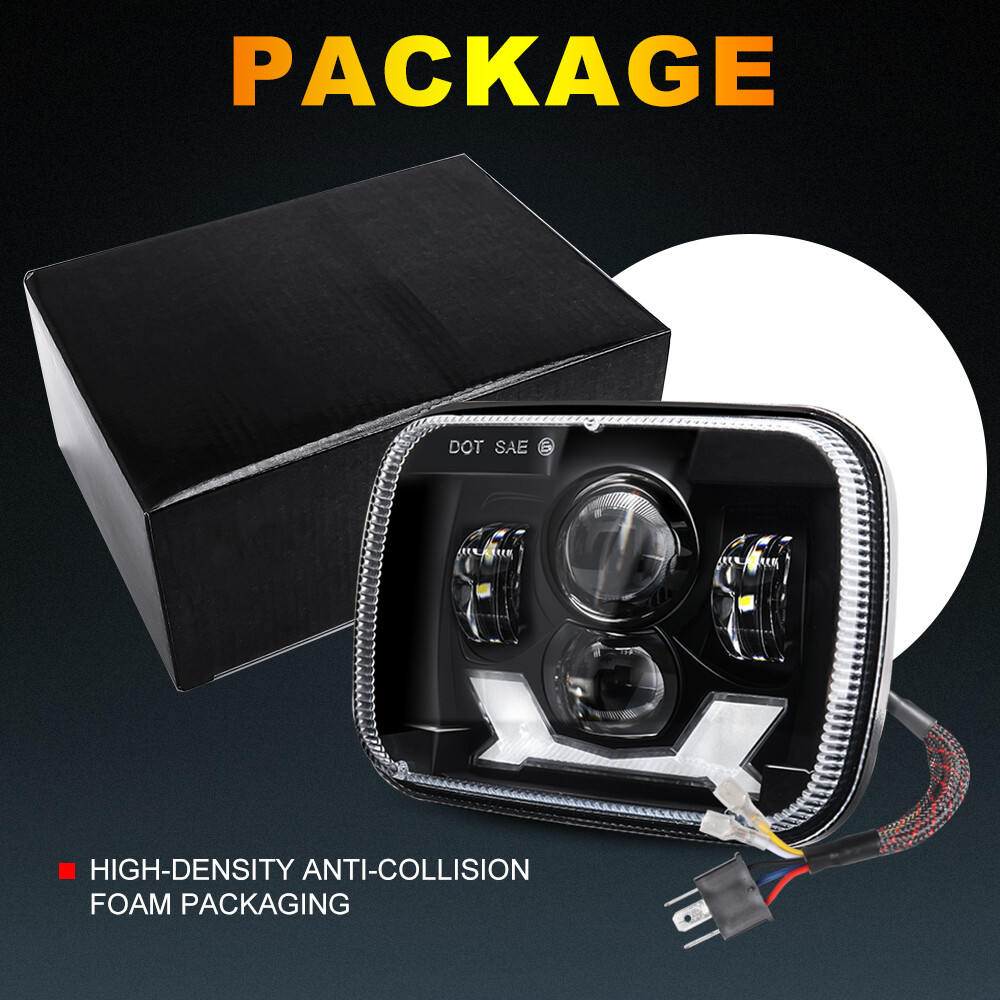 5x7"/7x6" Halo LED Headlight DRL For Chevrolet Express 1500 2500 3500 ...