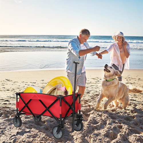 Collapsible Outdoor Wagon, Red, Heavy Duty, Multi-Surface Wheels Hot ...