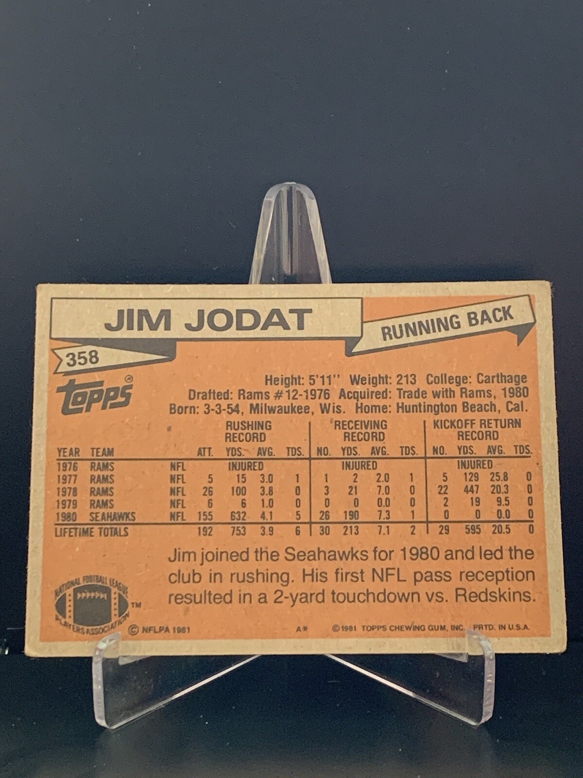 1981 Topps - #358 Jim Jodat (RC) for sale online | eBay