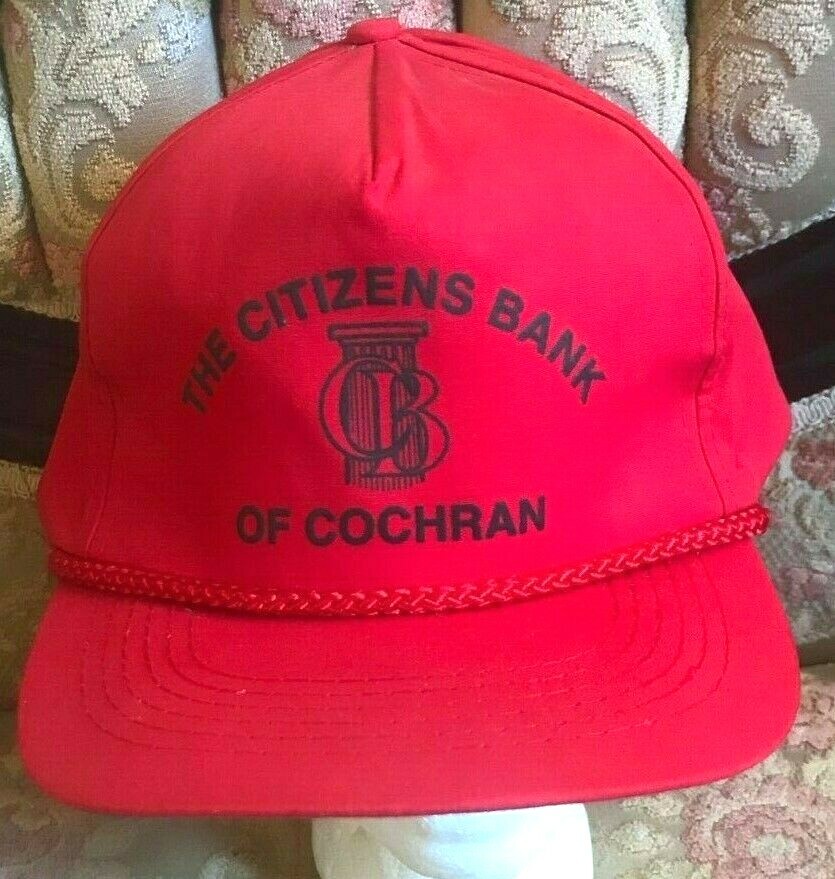 vintage "THE CITIZENS BANK OF COCHRAN" BALL CAP hat SNAPBACK snap back ...